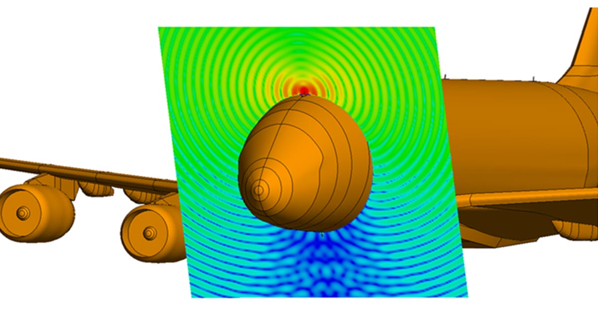 Airplane Antenna Simulations Including Creeping Waves