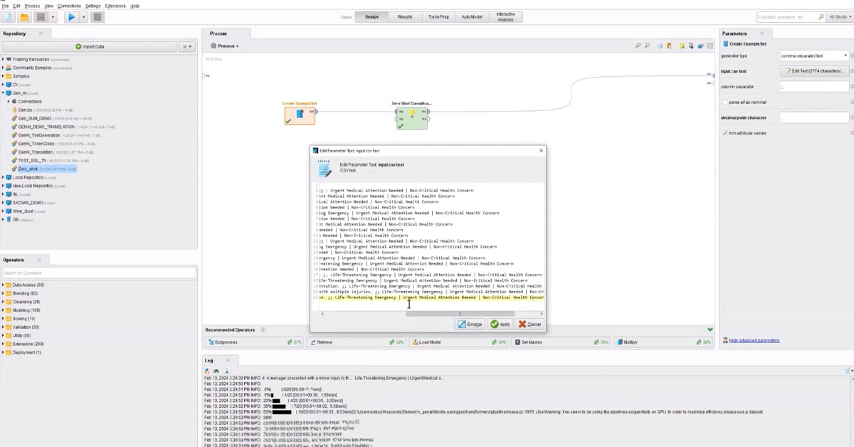 Generative AI Zero-Shot Classification Operator